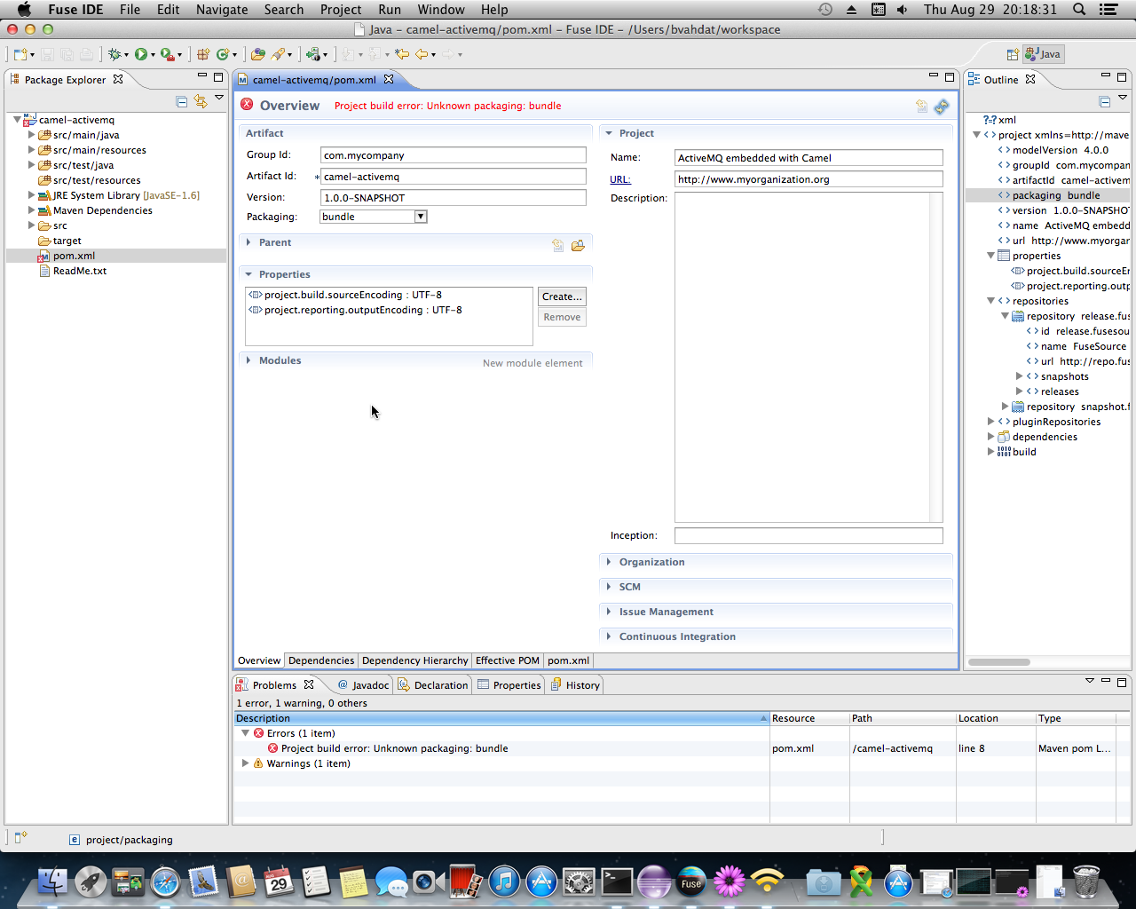 Cannot deploy a Camel project with activemq int...| JBoss.org Content Archive (Read Only)